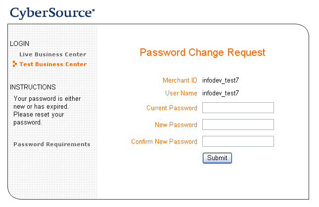 Logging into the Business Center for the First Time